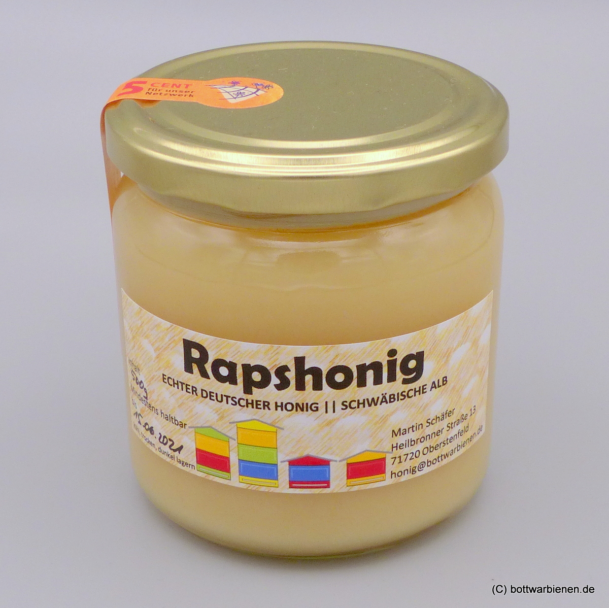 Rapshonig 500g - bottwarbienen.de